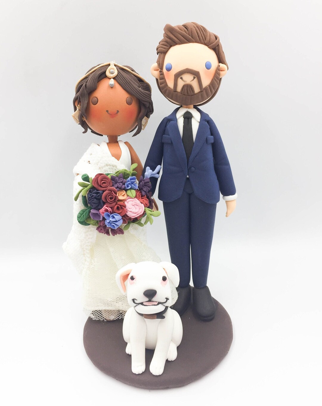 Indian Wedding Cake Topper, Saree Bride & Suit Groom Cake Topper ...