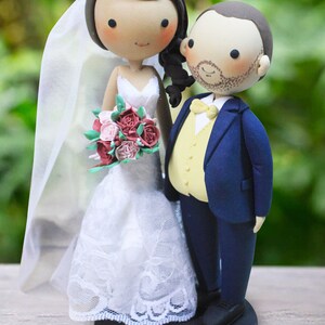 Tall Bride Short Groom Wedding Cake Topper, Yellow Wedding Theme, Black ...