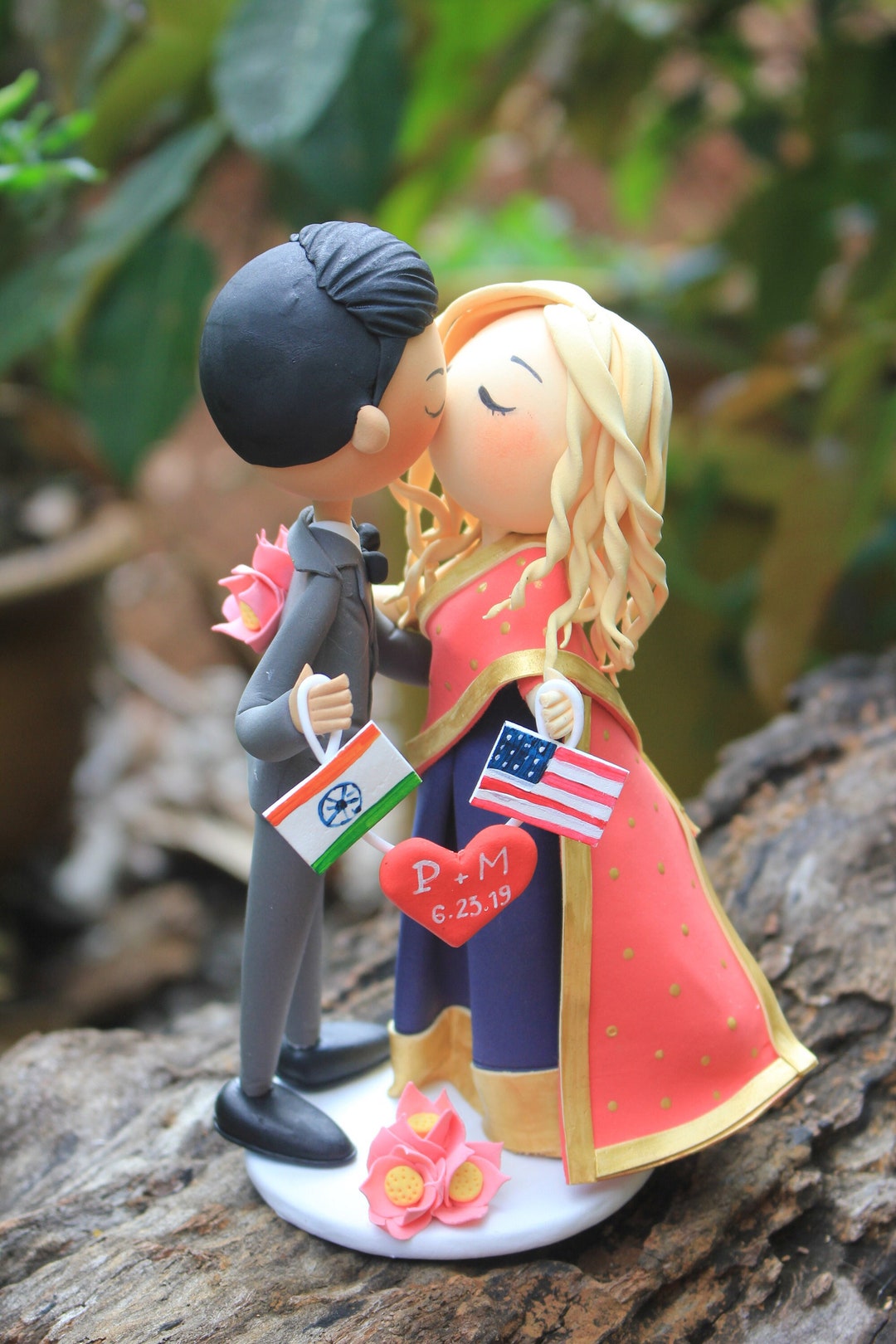 Lotus Wedding Cake Topper, Indian Wedding Cake Topper, Indian Groom and ...