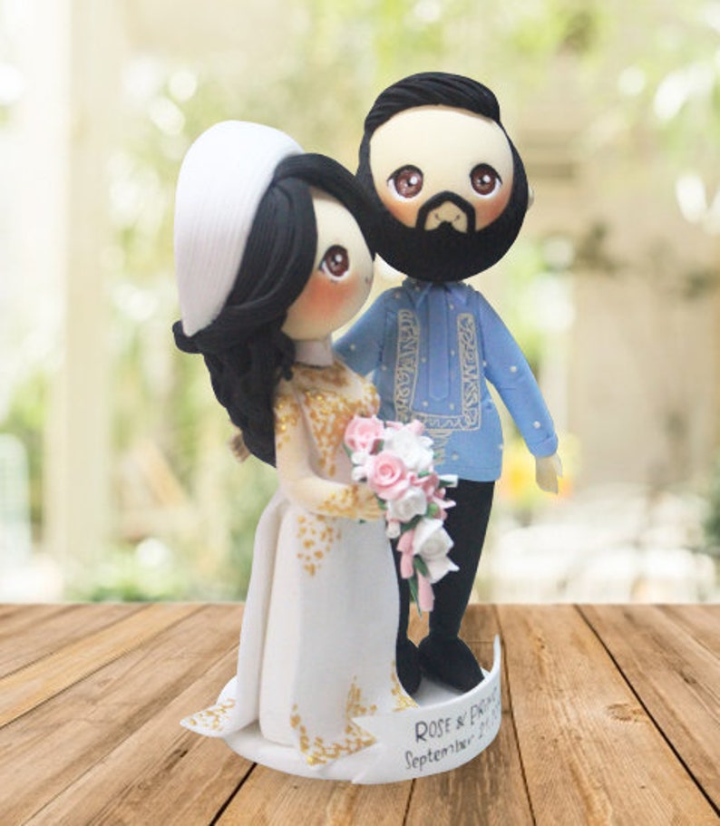 Filipino and Vietnam Wedding Cake Topper Ao Dai and Barong - Etsy