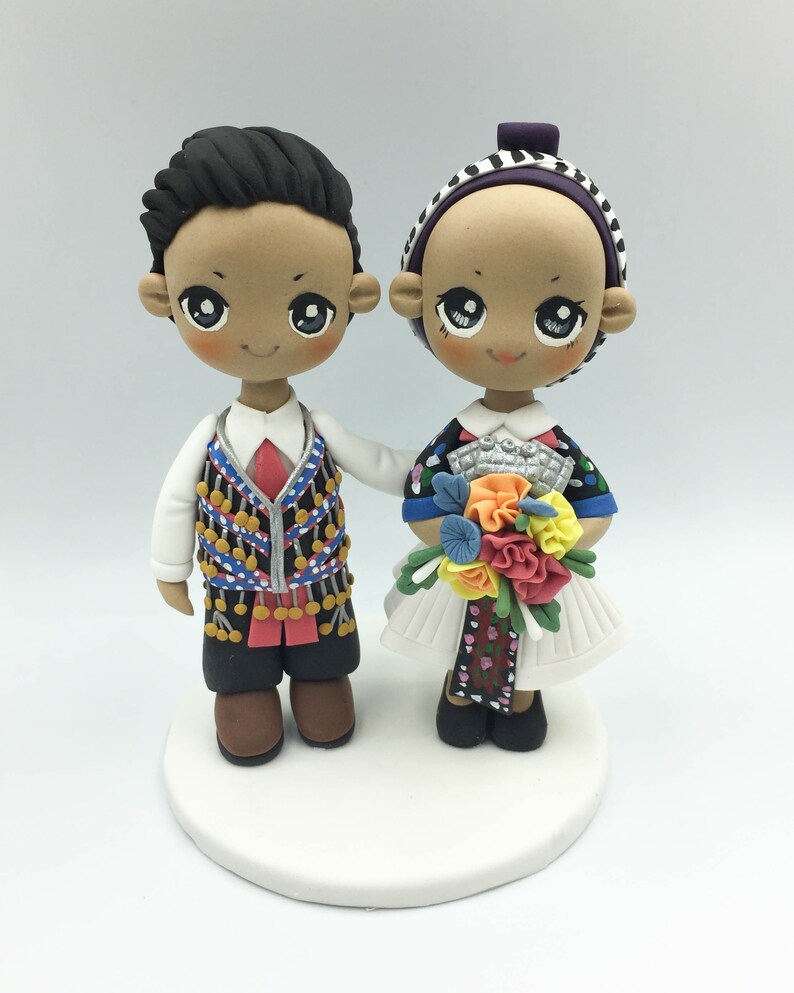 Mini Hmong Wedding Cake Topper Interracial Wedding Cake - Etsy
