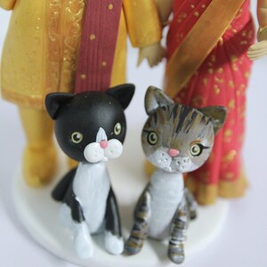 Muslim Wedding Cake Topper, Middle East Bride & Groom With Cats, Saree ...