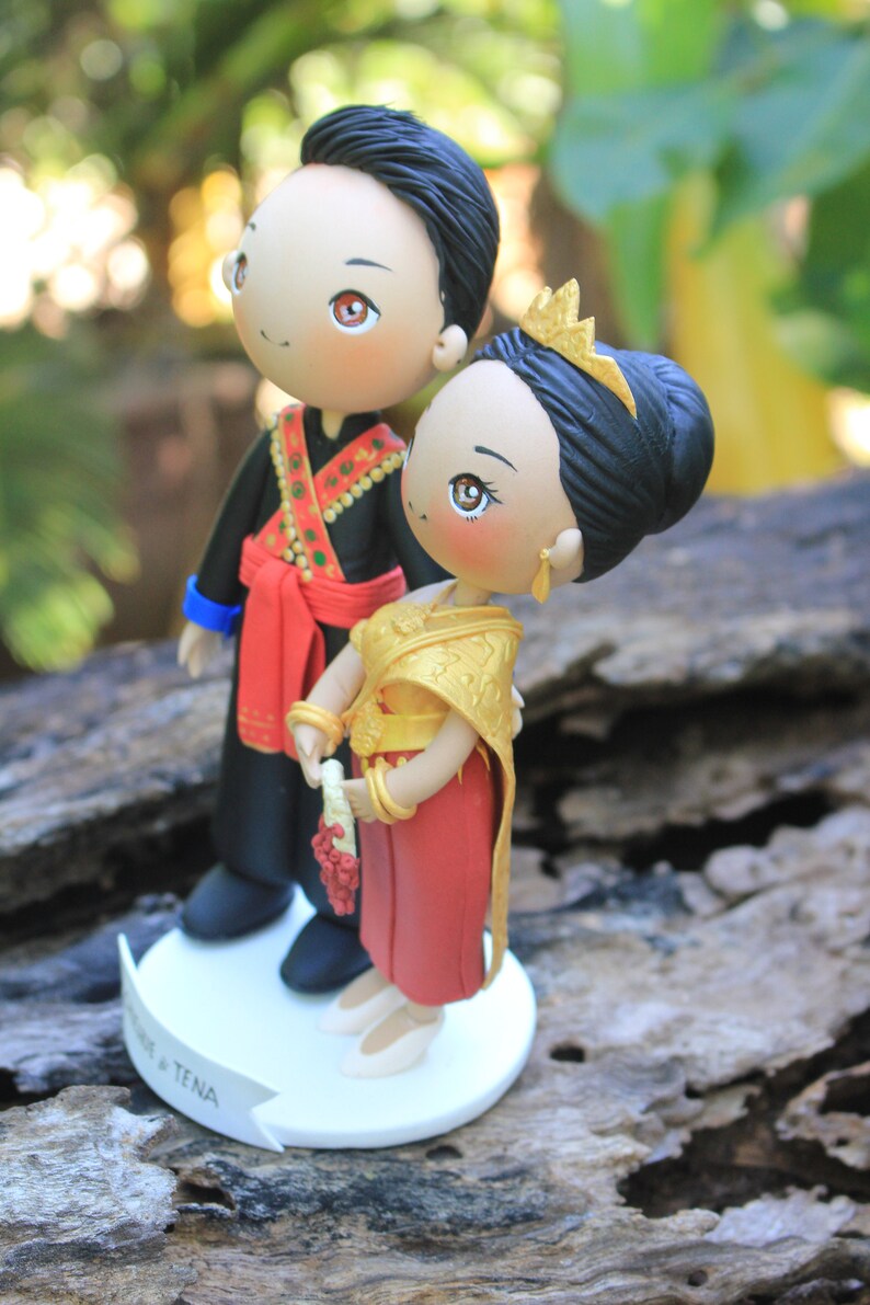 Cambodia & Hmong Wedding Cake Topper Ethnic Bride and Groom - Etsy