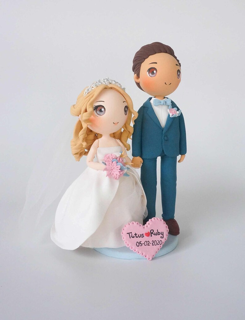 Personalized Bride & Groom Cake Topper Princess Wedding Cake - Etsy