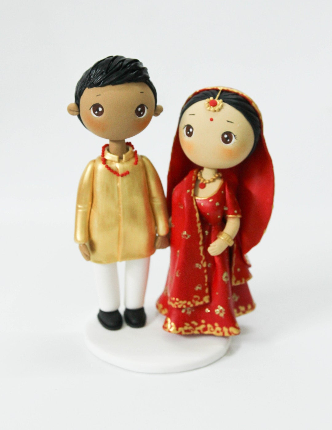 Custom Indian/bengali/pakistani Wedding Clay Cake Topper, Couple in ...