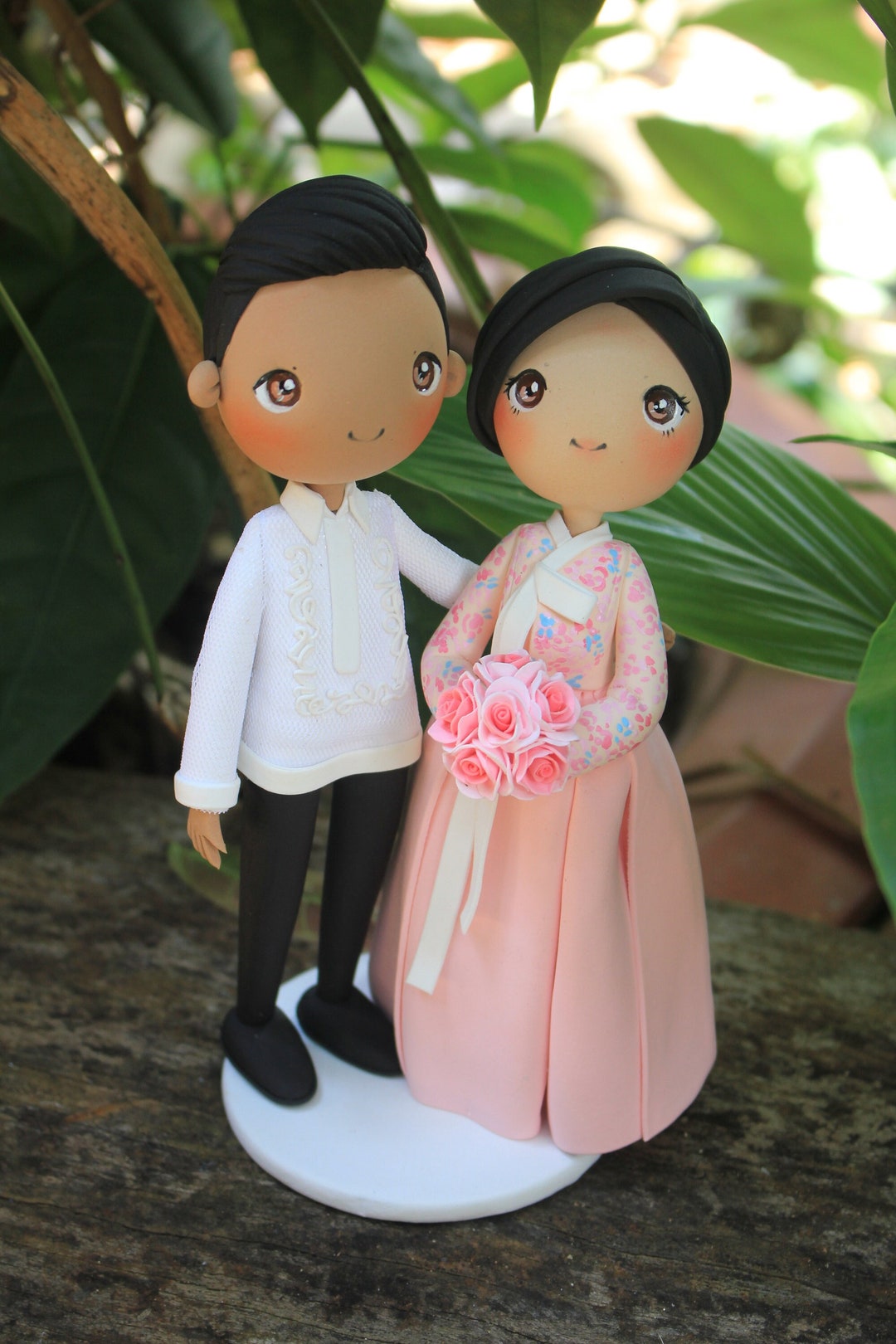 Korea and Filipino Wedding Cake Topper, Hanbok & Barong Wedding Cake ...