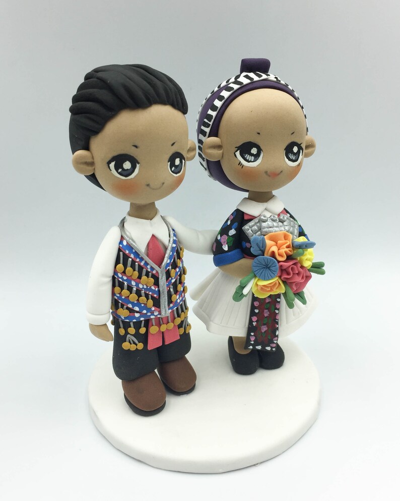 Mini Hmong Wedding Cake Topper Interracial Wedding Cake - Etsy