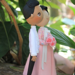 Korea and Filipino Wedding Cake Topper, Hanbok & Barong Wedding Cake ...
