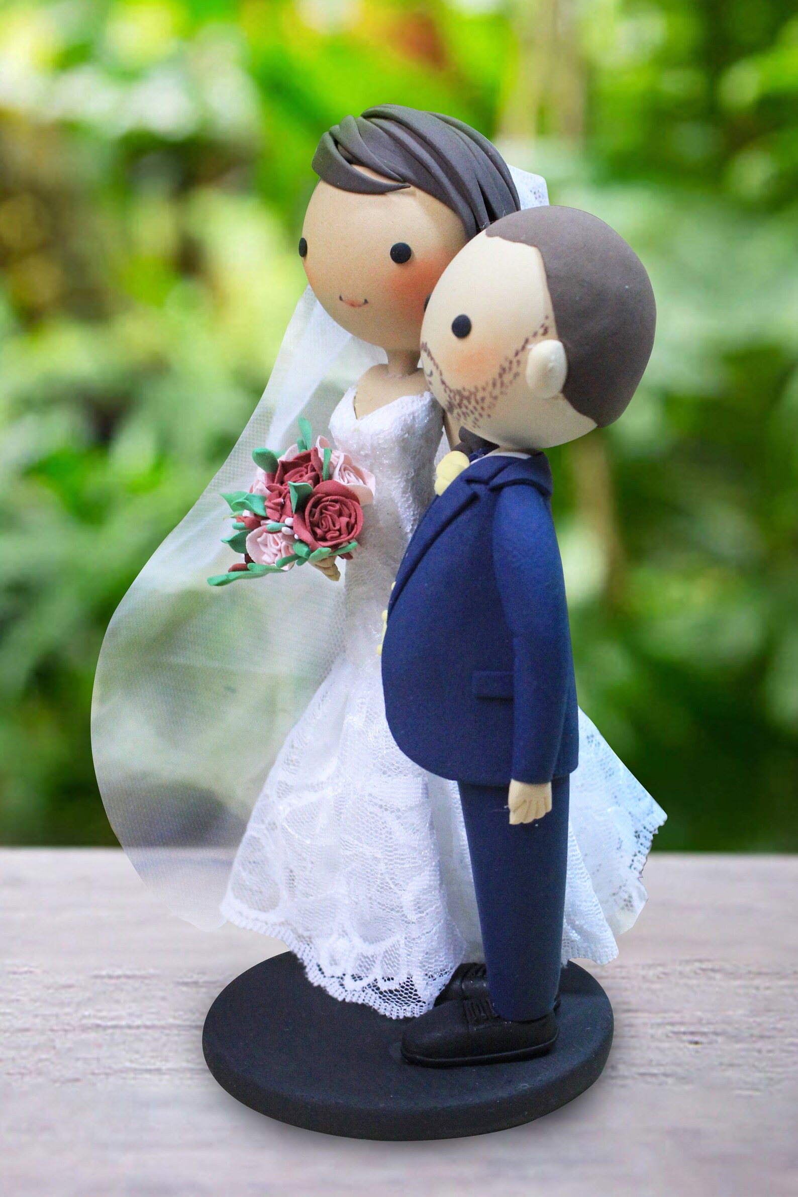 Tall Bride Short Groom Wedding Cake Topper Yellow Wedding - Etsy