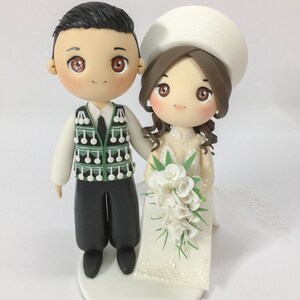 Hmong Groom & Vietnam Bride Wedding Cake Topper, Hmong Costume and Ao ...