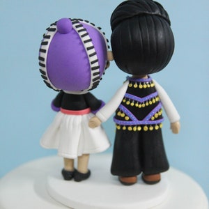 Hmong Bride & Groom Wedding Cake Topper, Traditional Wedding Couple ...