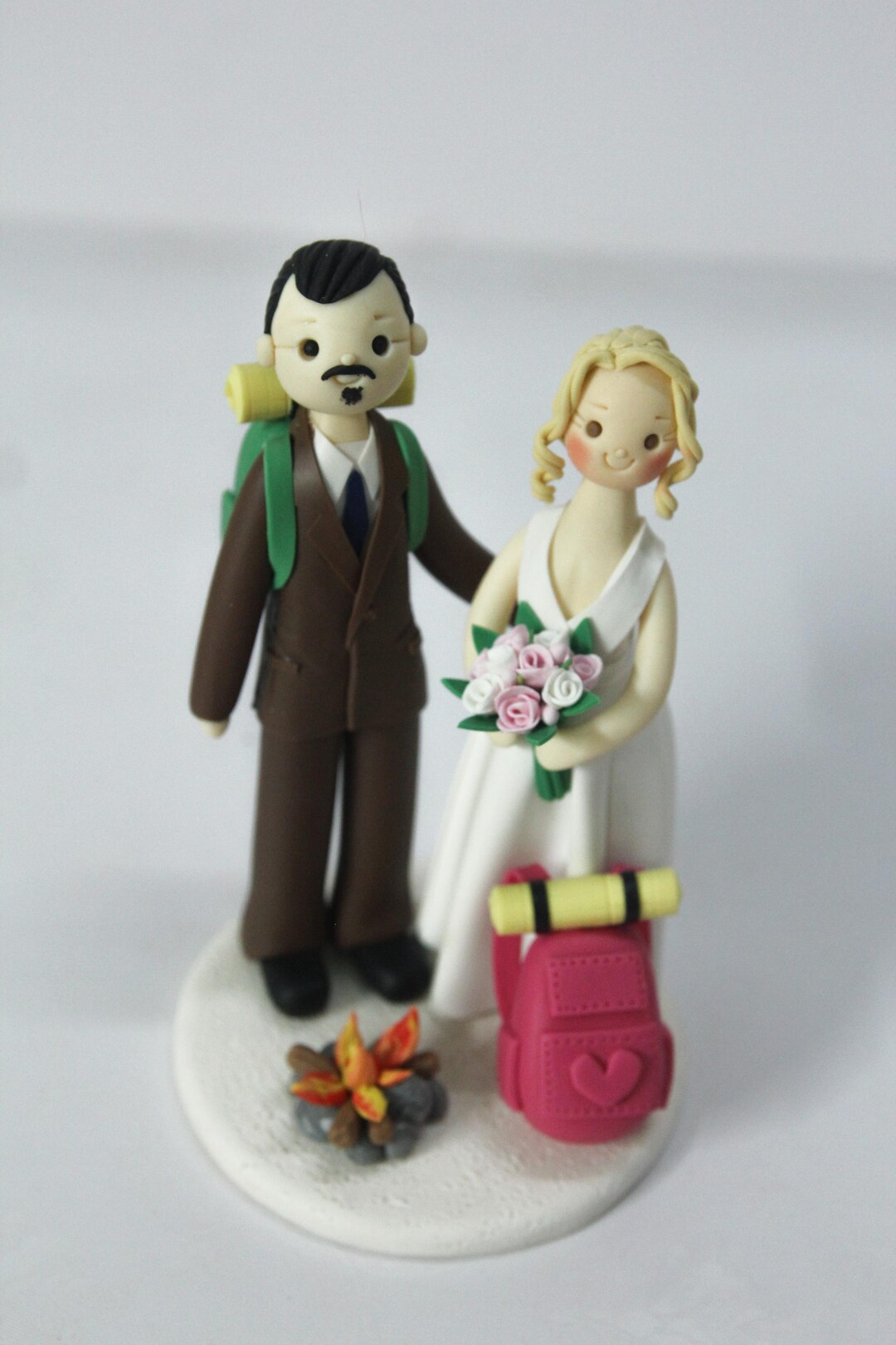 Hiking Theme Wedding Cake Topper, Camping Wedding Cake Topper, Mustache ...