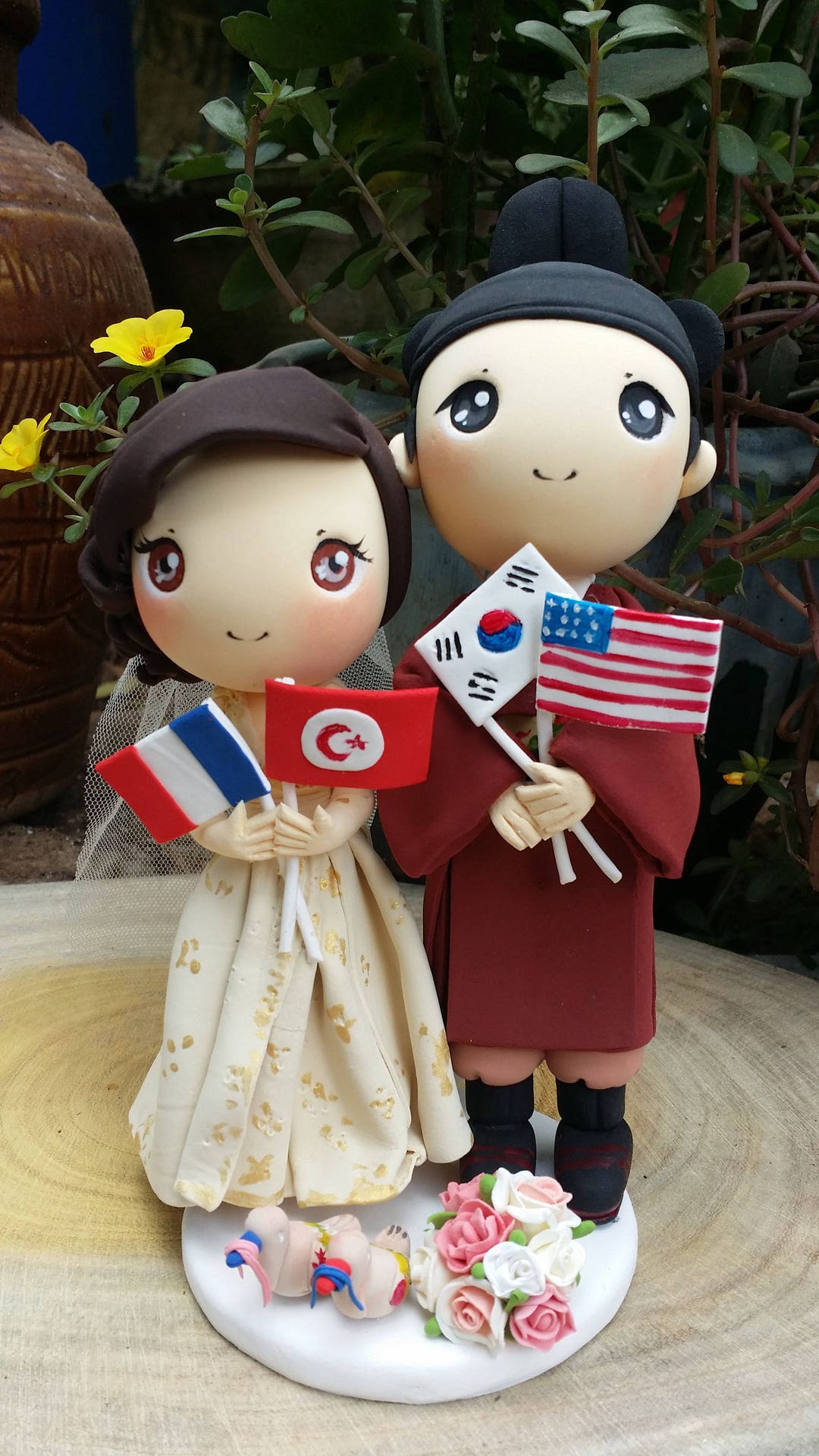 International Wedding Cake Topper Chinese French Bride - Etsy