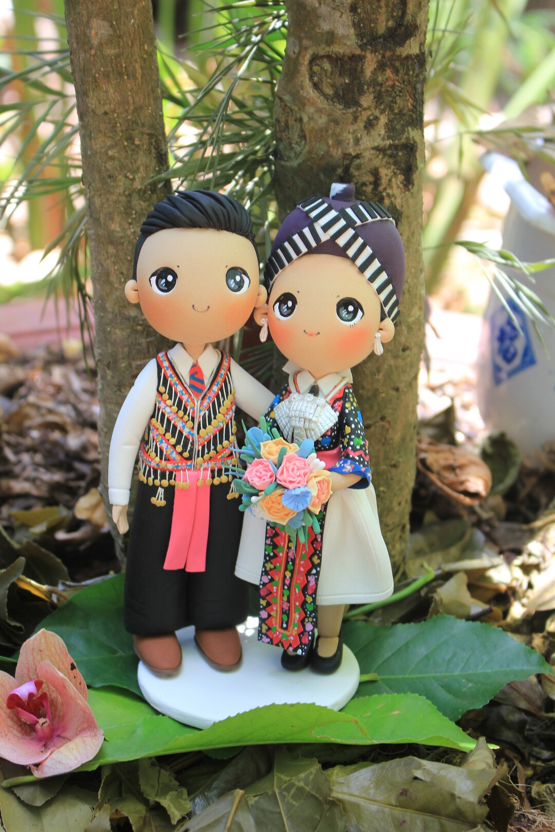 Traditional Hmong Wedding Attire Bride and Groom Wedding Cake Topper ...
