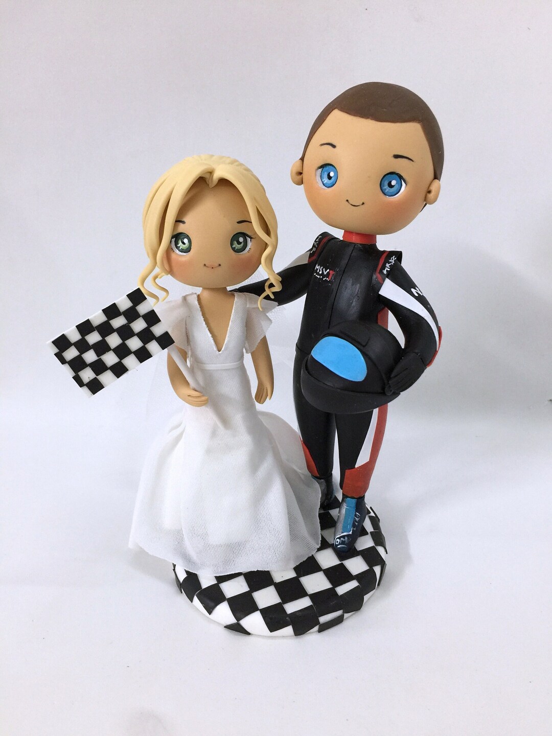 Champion Wedding Cake Topper, Race Groom and Beautiful Bride Wedding ...