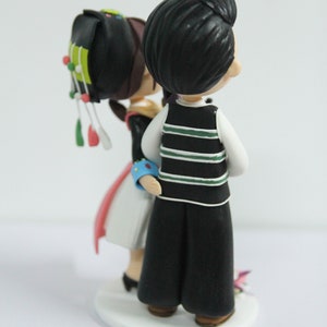 Traditional Couple Hmong Wedding Cake Topper With Dog, Hmong Dog Cake ...