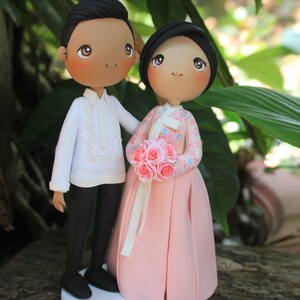 Korea and Filipino Wedding Cake Topper, Hanbok & Barong Wedding Cake ...