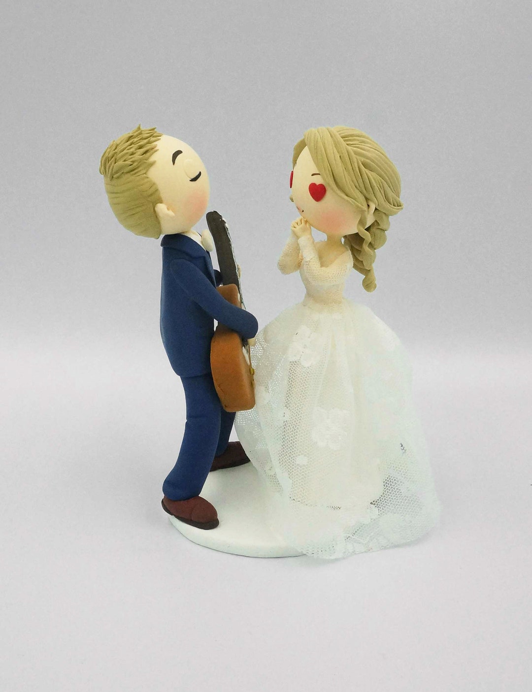 Rocker and Fan Wedding Cake Topper, Fan Girl & Idol Groom Cake Topper ...