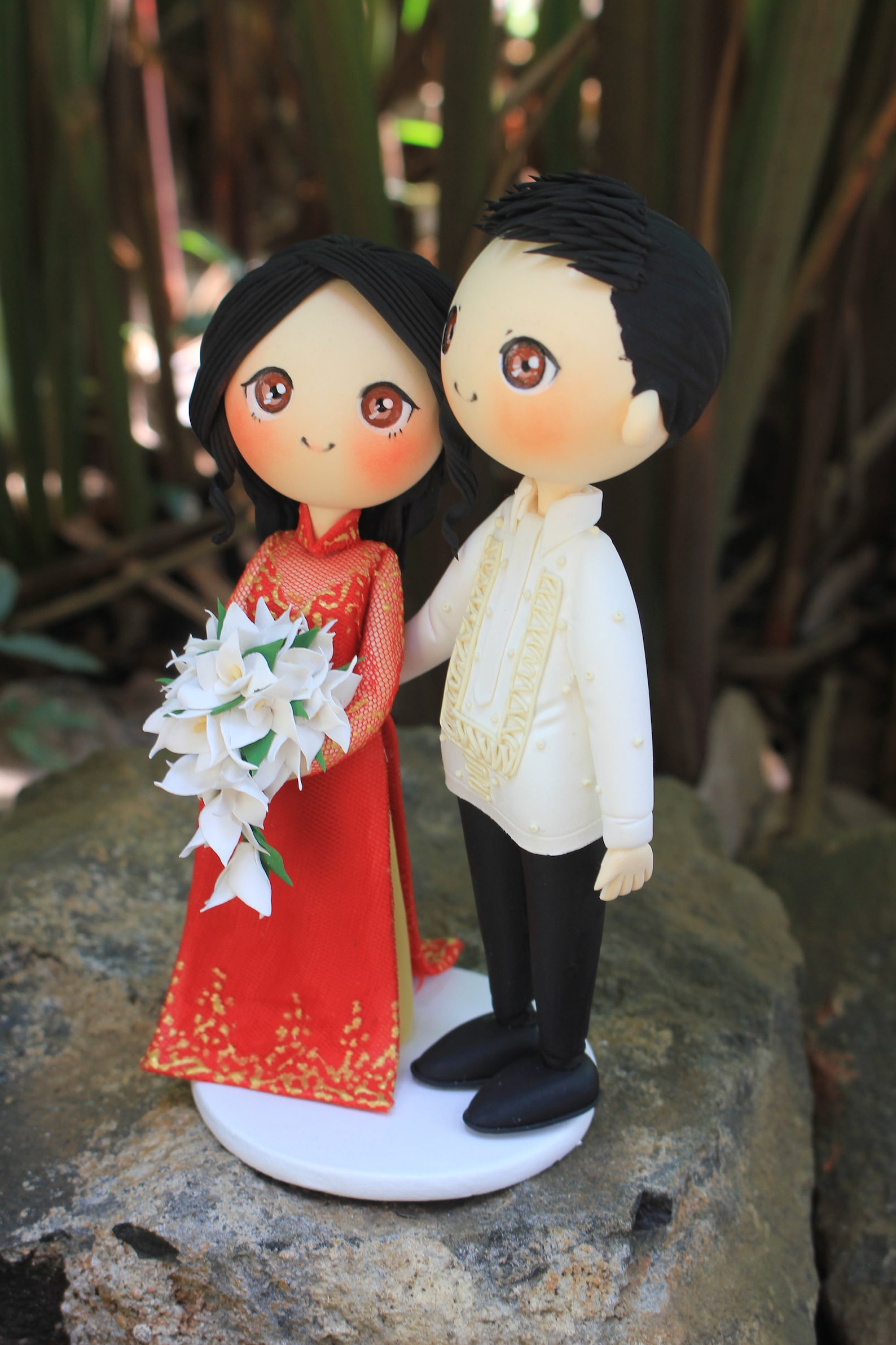 Filipino and Vietnam Wedding Cake Topper Barong & Ao Dai - Etsy