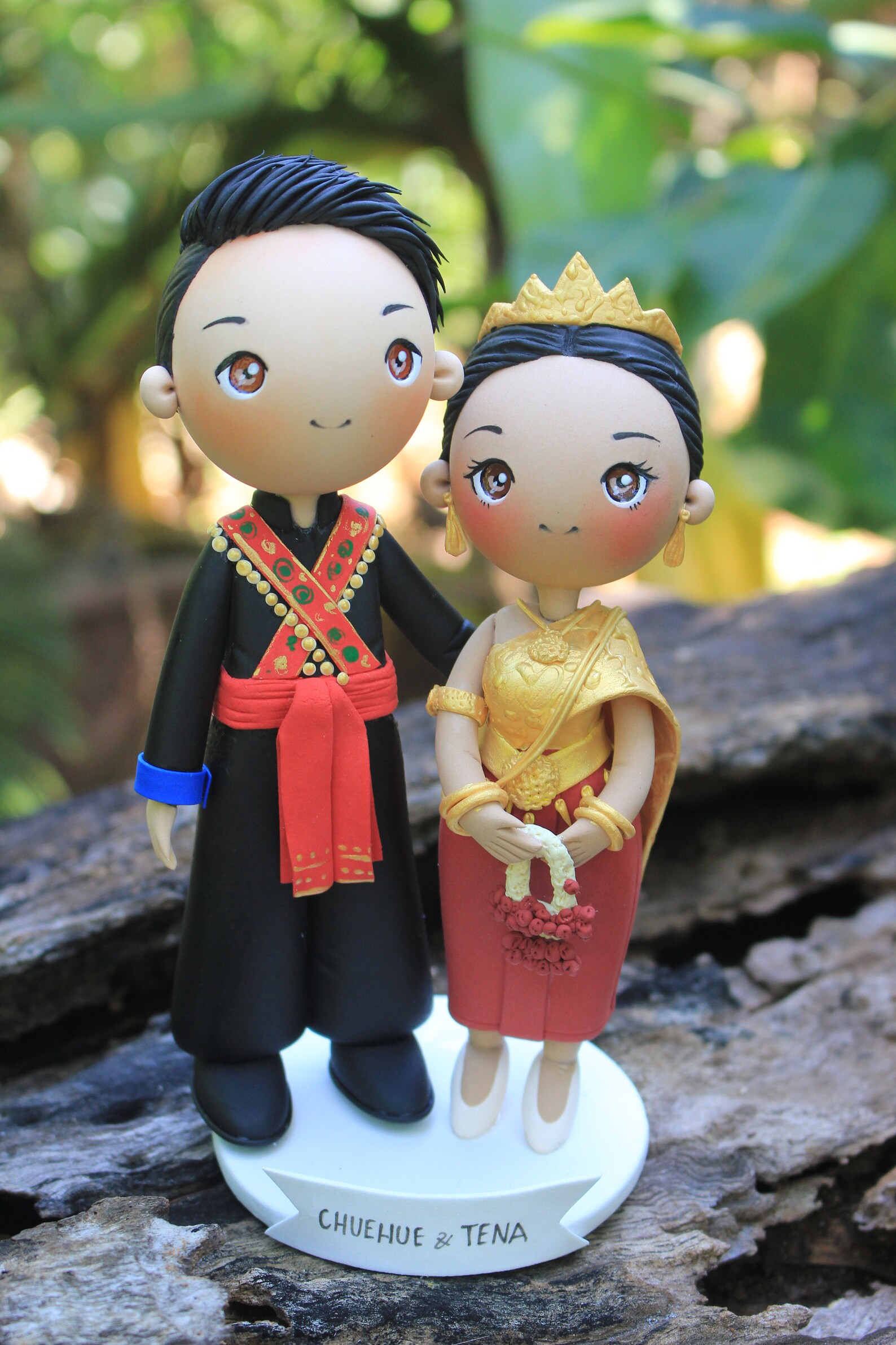Cambodia & Hmong Wedding Cake Topper Ethnic Bride and Groom - Etsy