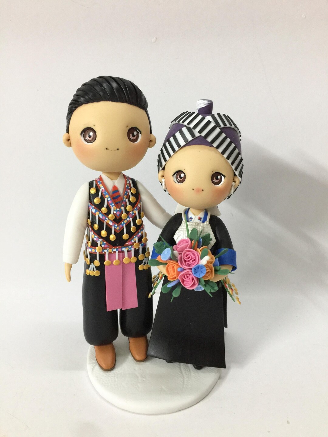 Custom Hmong Cake Topper for Wedding, DEPOSIT ONLY, Hmong Chibi Cake ...