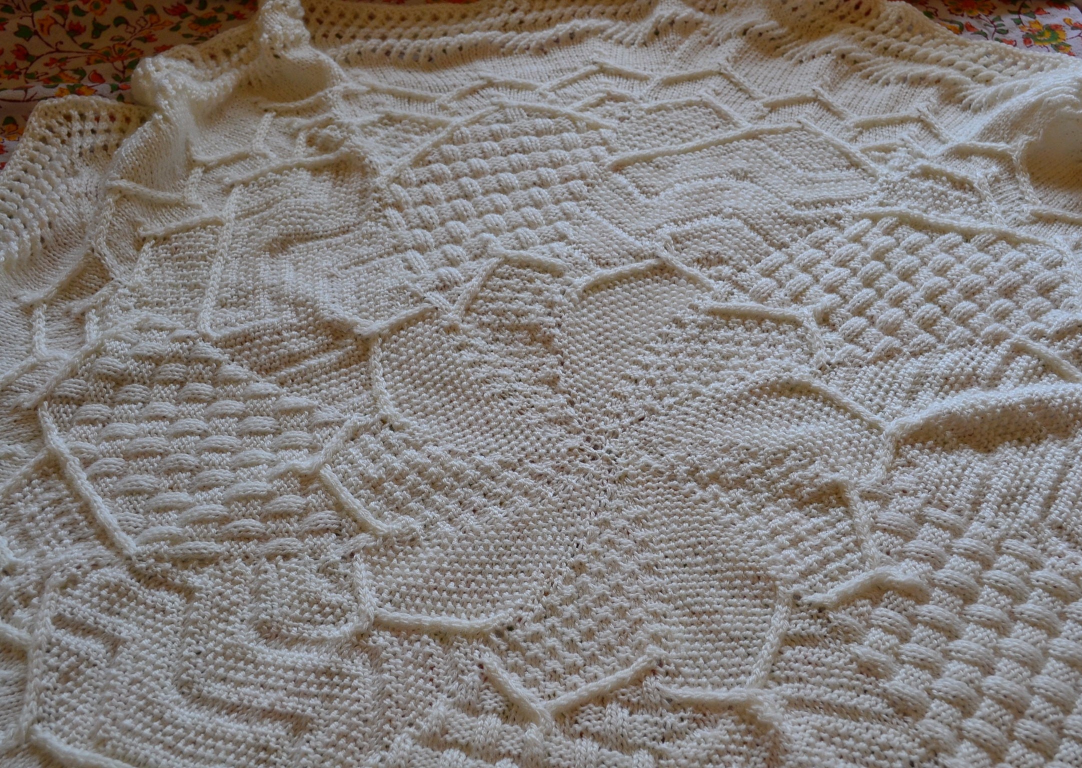 Sampler Flower Baby Blanket Knitting Pattern - Etsy