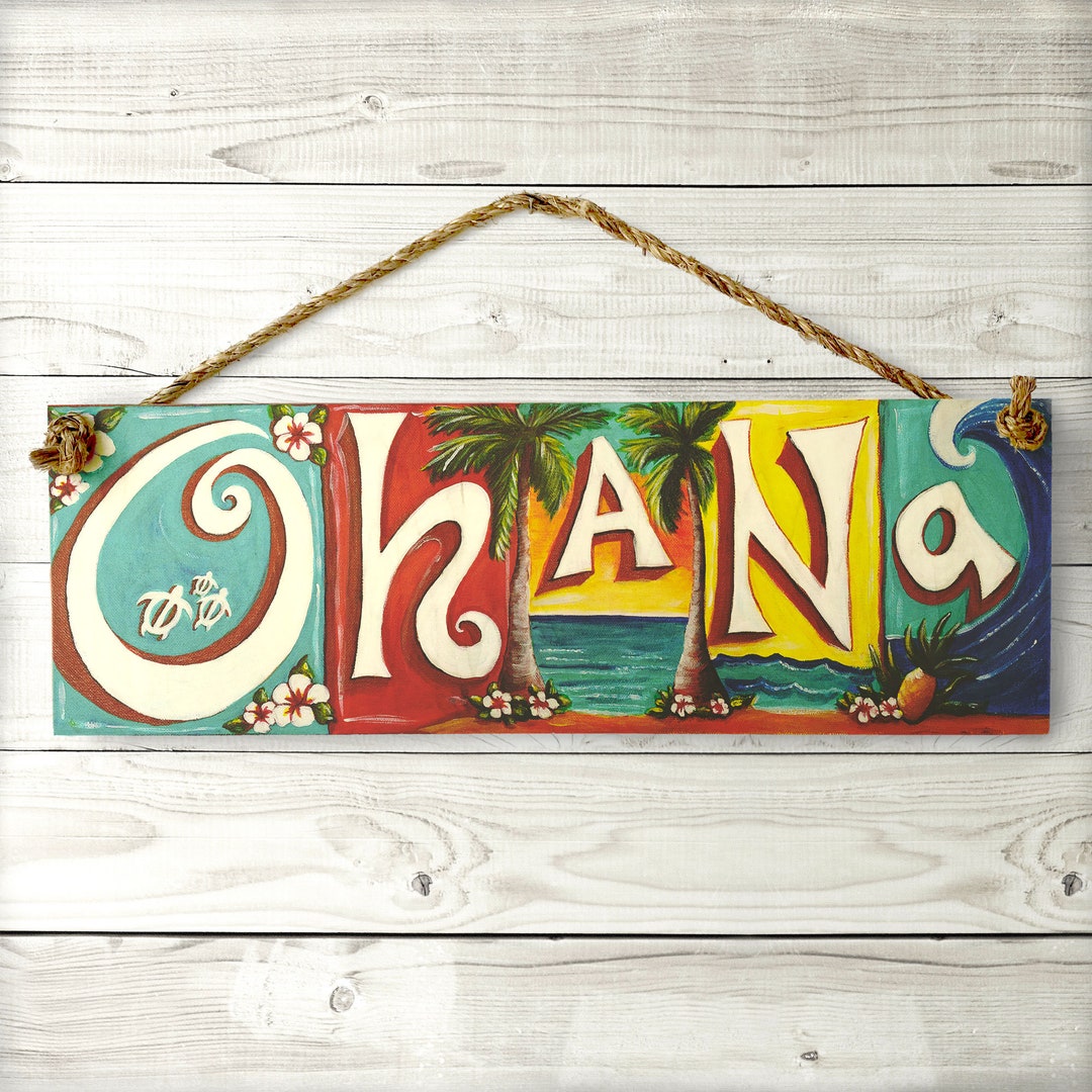 Vintage Ohana Sign - Hawaii Ohana (means Family) Tropical Beach Vintage ...