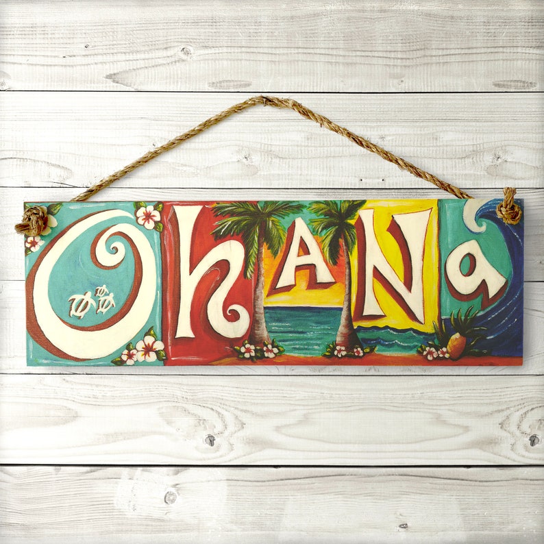 Vintage Ohana Sign Hawaii Ohana means Family Tropical - Etsy