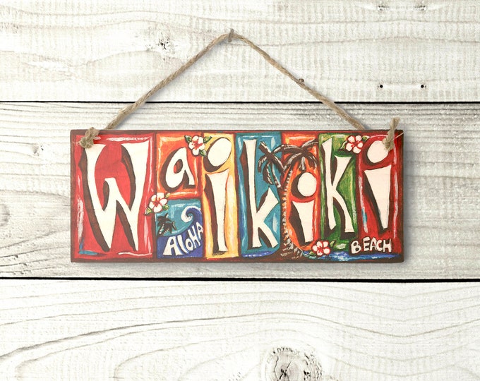 Waikiki Sign Hawaiian Sign Tropical Beach Decor - Etsy