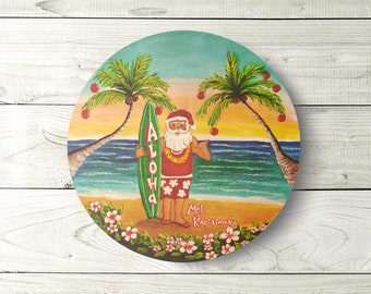 Aloha Circle vintage Style Tropical Hawaiian Wood Sign Wall | Etsy