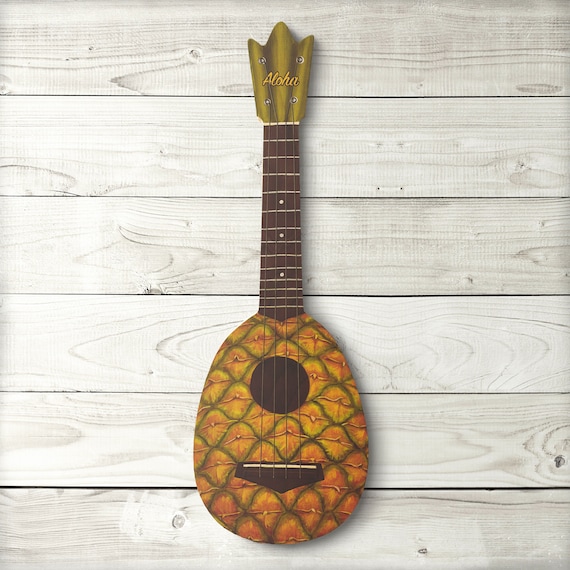 Pineapple Ukulele Sign Vintage tropical-style ukulele sign. | Etsy