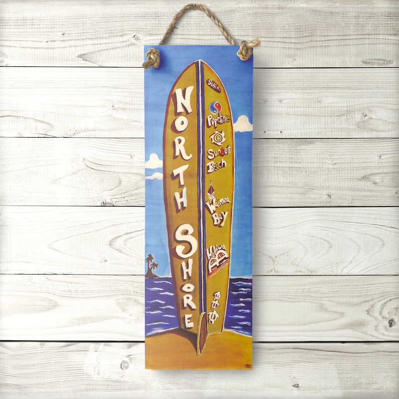 Vintage North Shore Surfboard Sign Hawaiian Surf Vintage - Etsy