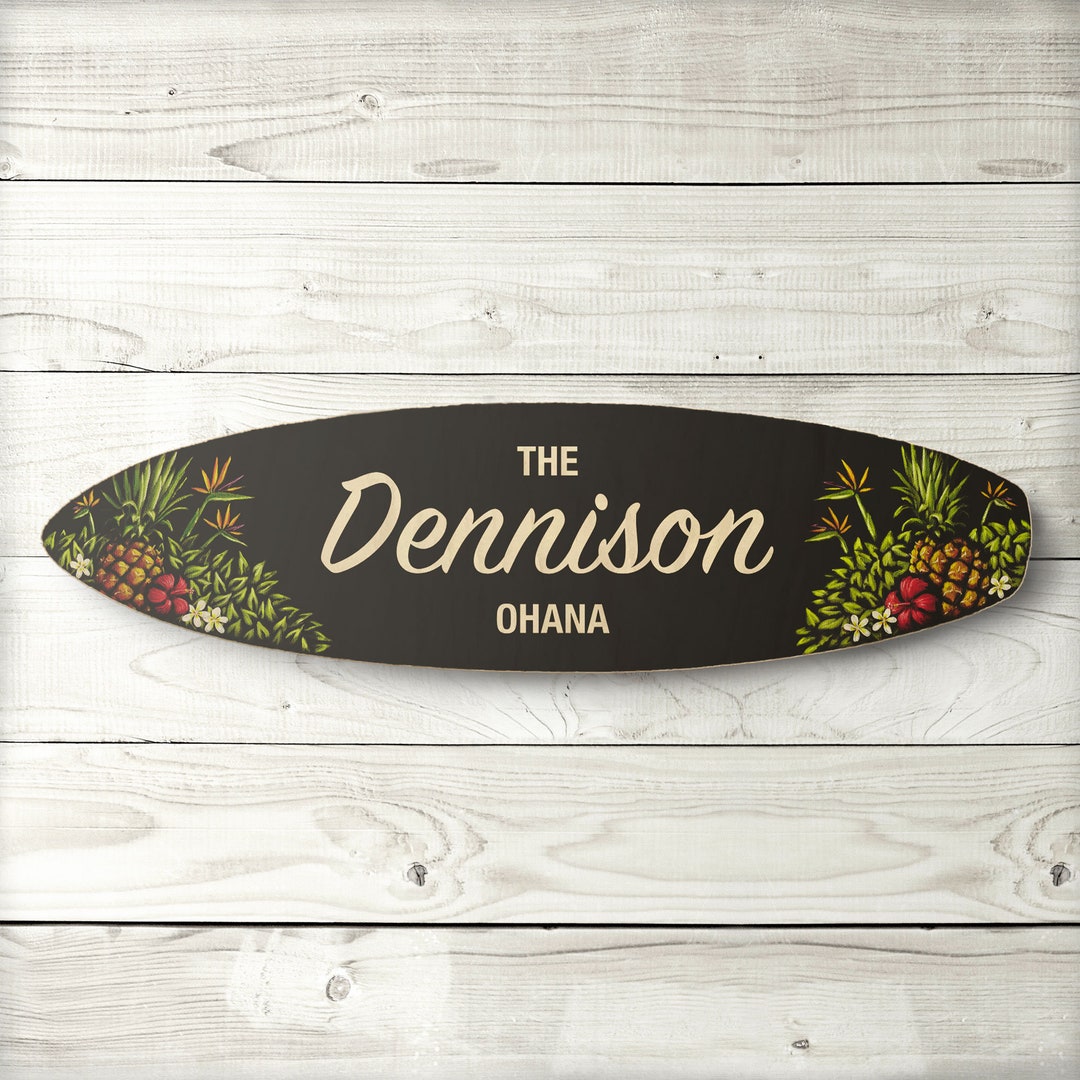 Customizable Tropical Surfboard – add Your Name or a Short Message - Etsy