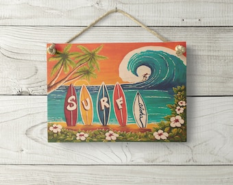 Blue Beach Sign Hawaiian Sign Tropical Beach Decor - Etsy