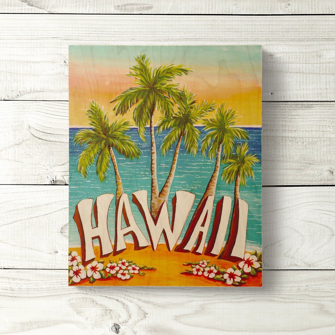Hawaii Sign Vintage Beach Art 8x10 - Etsy