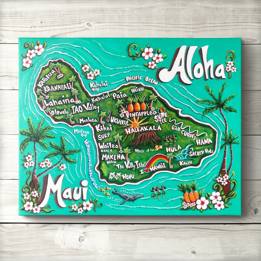 Aloha Maui Original Painting, Island of Maui, Hawaii - Etsy