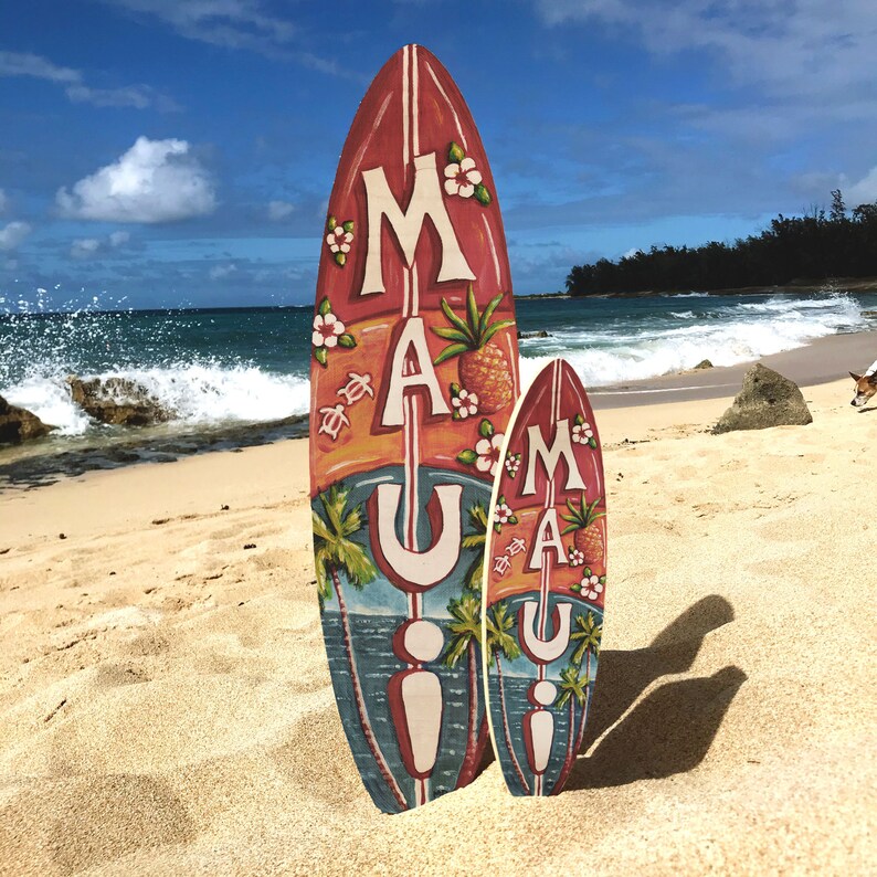 Maui Surfboard beach tropical hawaiian wall decor | Etsy