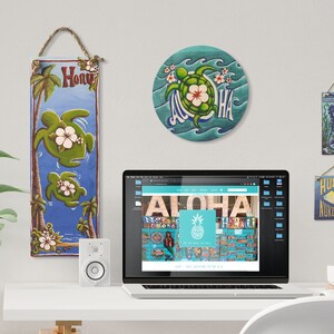 Vintage Honu Sign - Hawaiian Sea Turtle Beach Vintage Wood Sign With ...