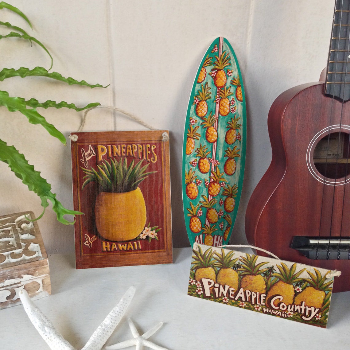 Pineapples Sign - Hawaiian Sign Tropical Beach Decor Pineapple Art - Etsy