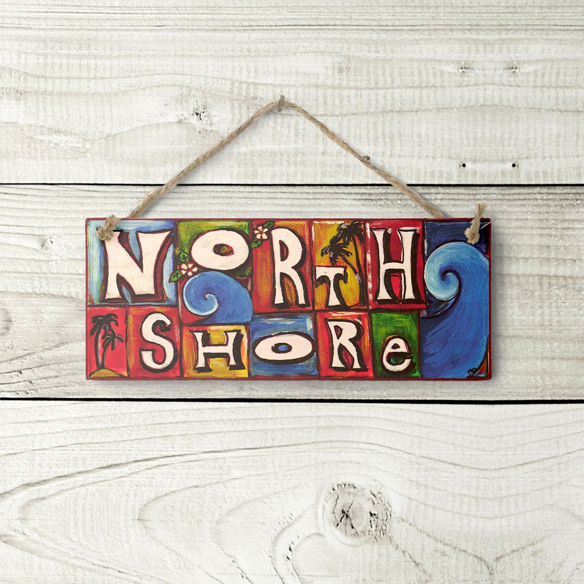 North Shore Sign Hawaiian Sign Tropical Beach Decor - Etsy