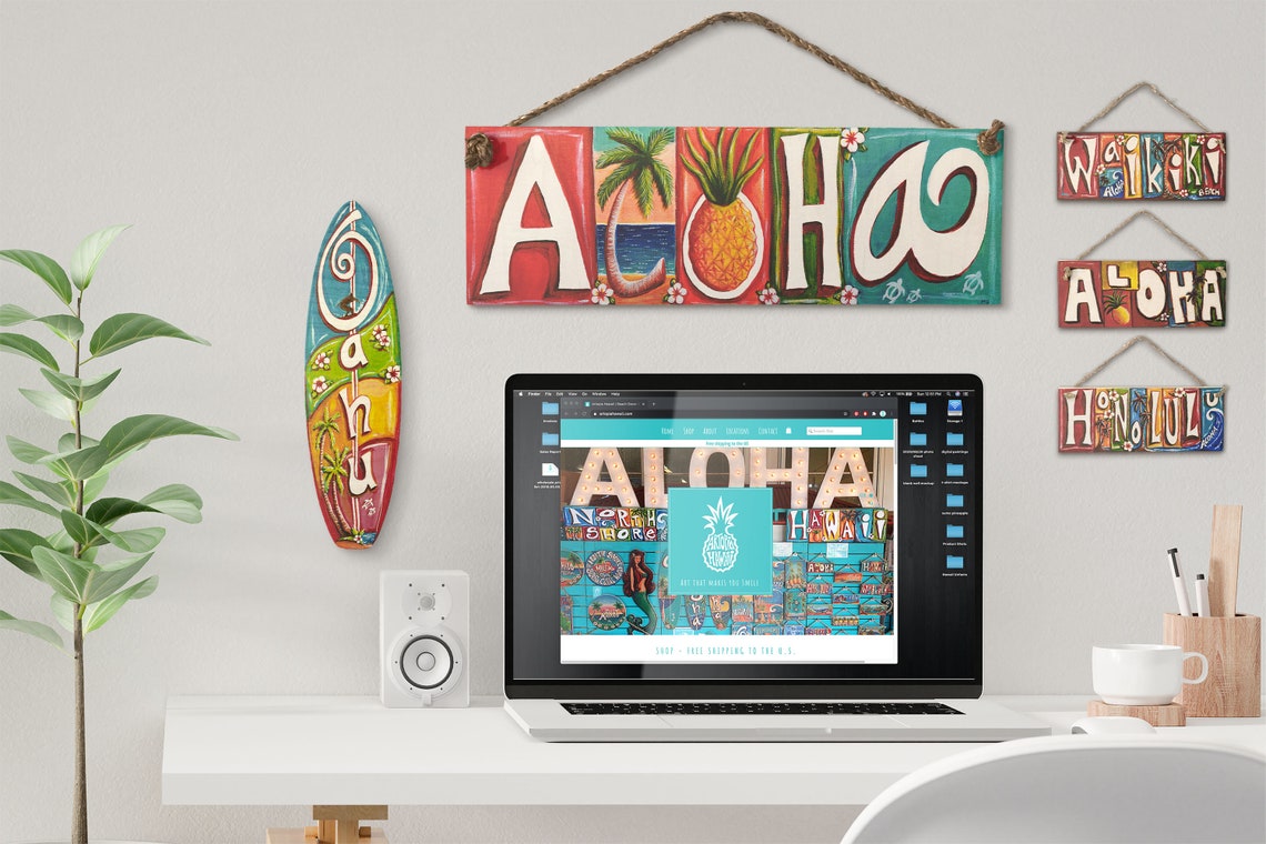 Aloha Sign Hawaiian Tropical Beach Vintage Wood Sign With | Etsy