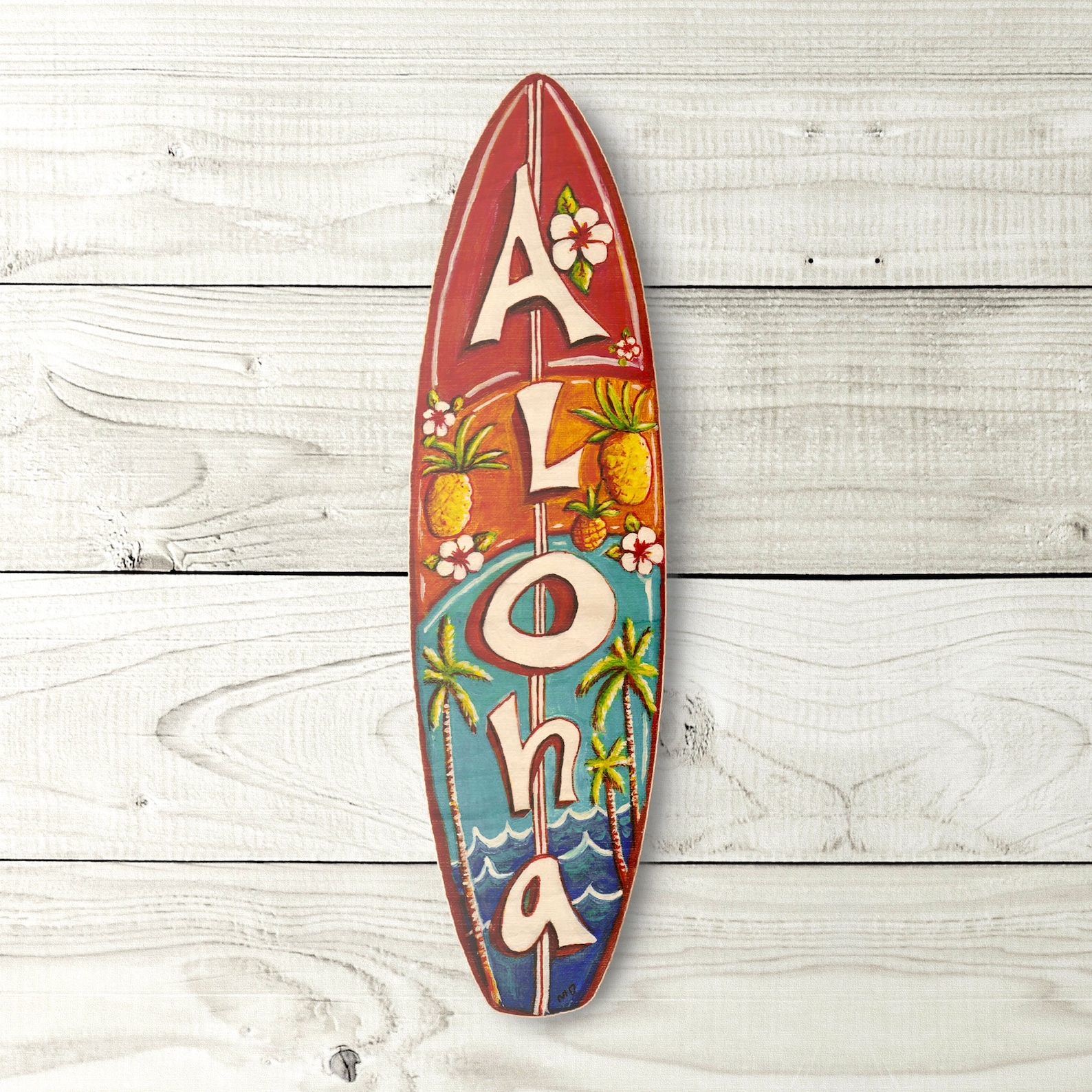 Aloha Surfboard - Beach, Tropical, Hawaiian Wall Decor - Etsy