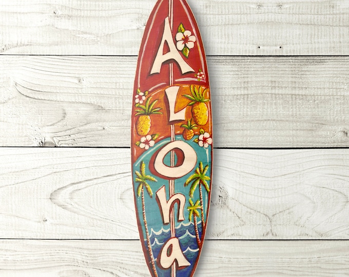 Aloha Surfboard Beach Tropical Hawaiian Wall Decor - Etsy