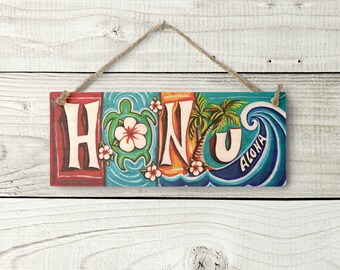 Blue Beach Sign Hawaiian Sign Tropical Beach Decor - Etsy