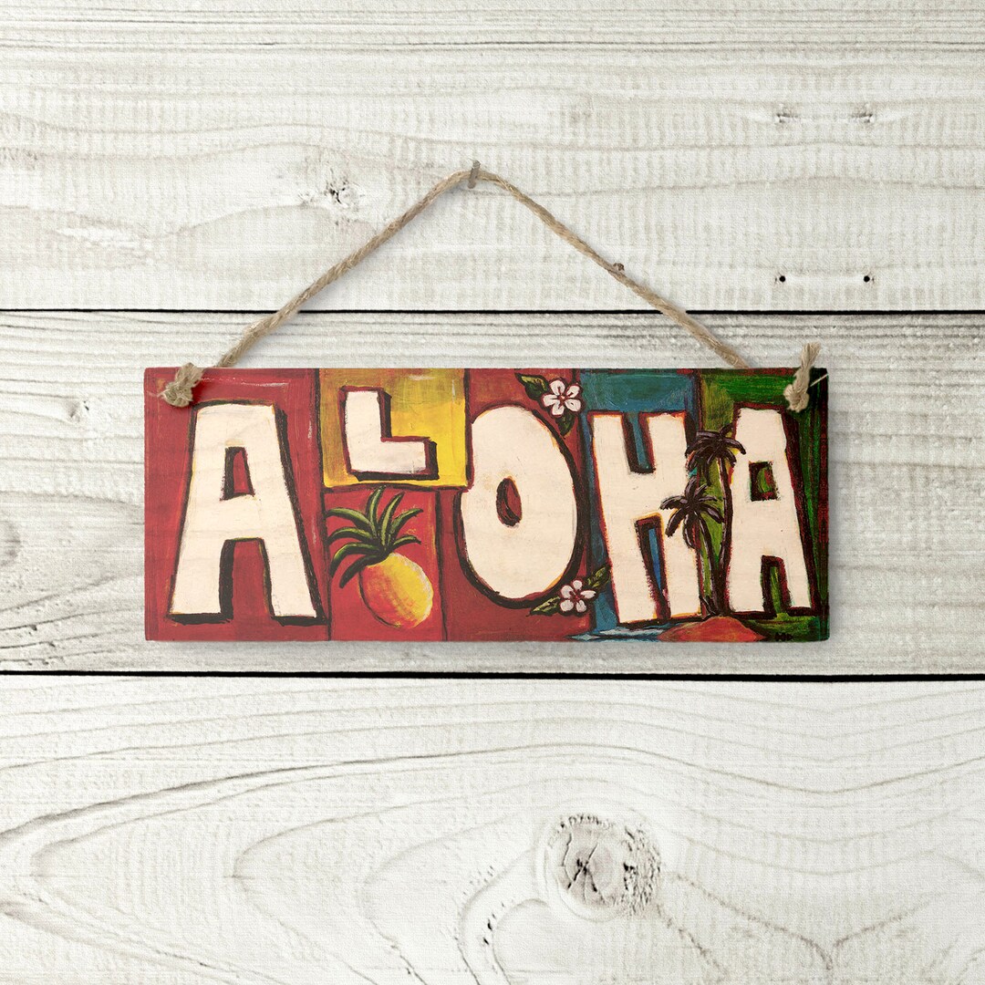 Aloha Sign - Hawaiian Sign Tropical Beach Decor Aloha Wall Decor - Etsy