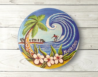 Aloha Circle vintage Style Tropical Hawaiian Wood Sign Wall | Etsy