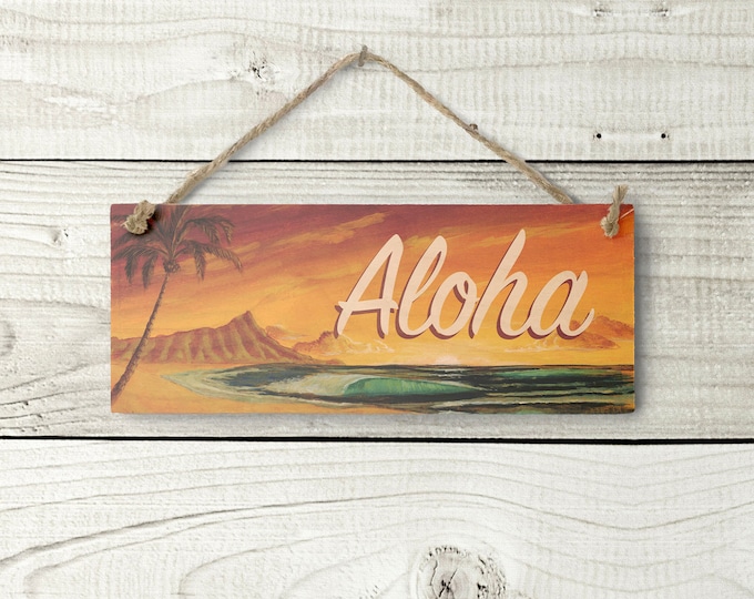Aloha Diamond Head Sign Hawaiian Sign Tropical Beach Decor - Etsy
