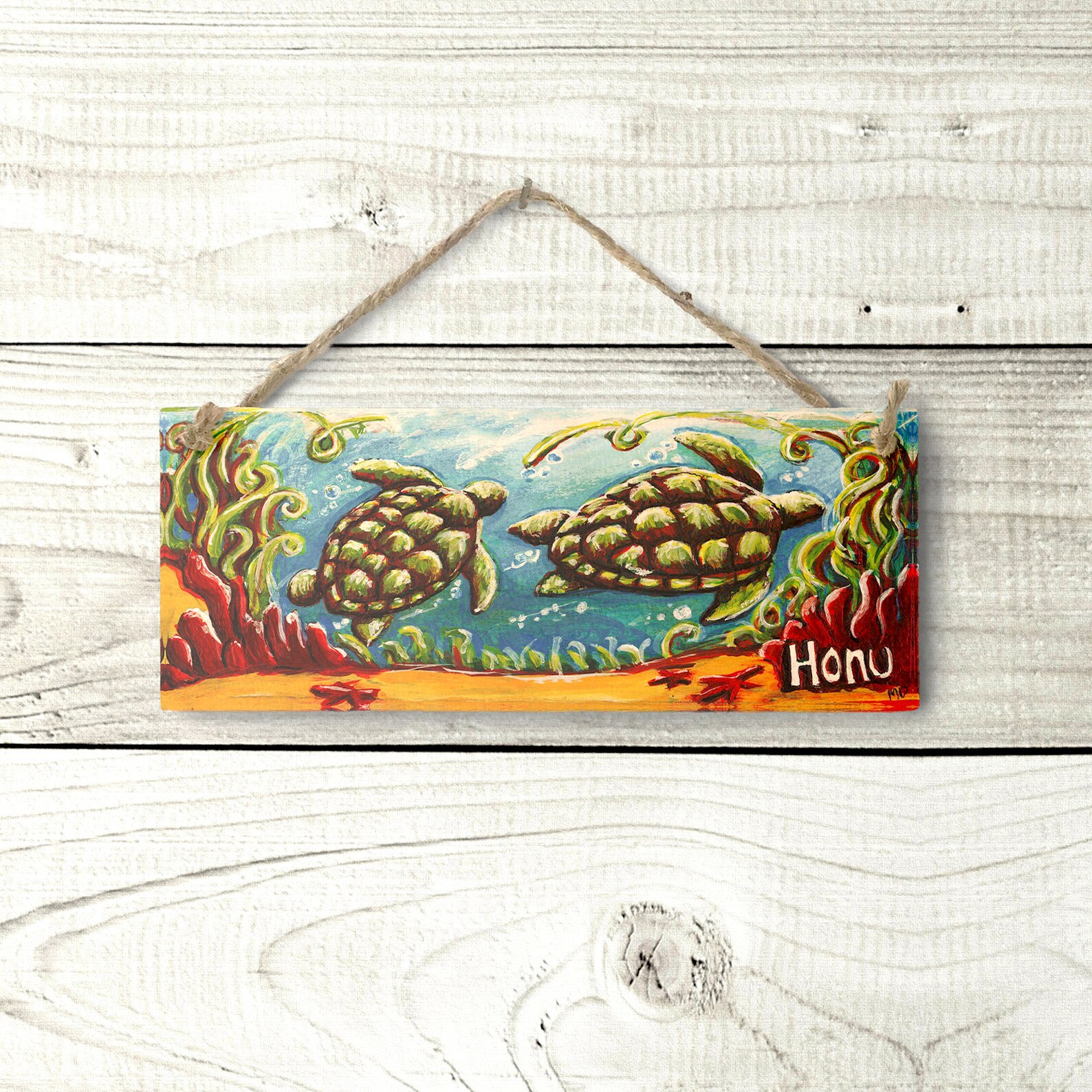 Honu sea Turtle Sign Hawaiian Sign Tropical Beach Decor - Etsy