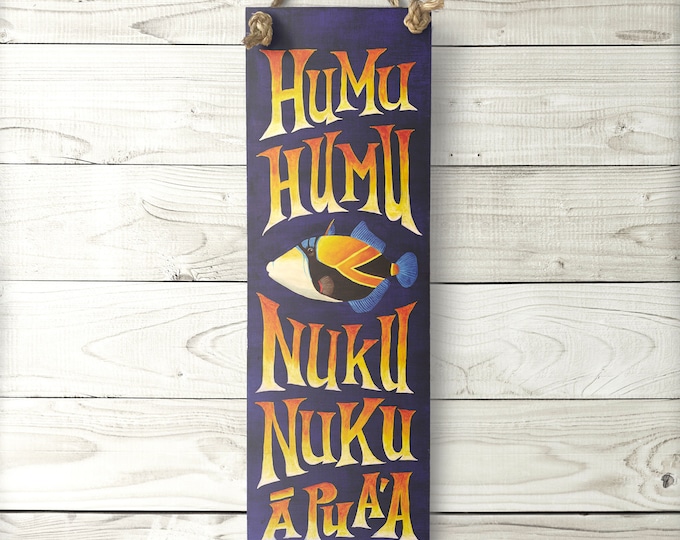 Vintage Humuhumu Sign Hawaiian State Fish Beach Vintage Wood - Etsy