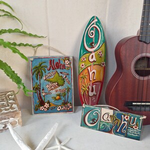 Blue Oahu Sign - Hawaiian Sign Tropical Beach Decor - Etsy